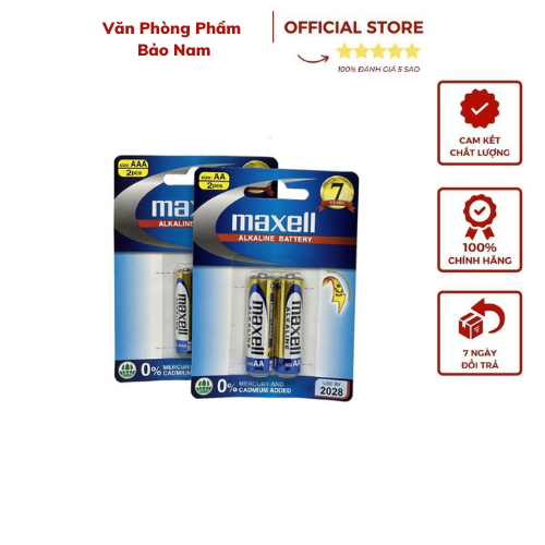 Pin đũa AAA, Pin tiểu AA Maxell vỉ 2 viên ( Pin 2A, 3A)Dạng pin kiềm ...