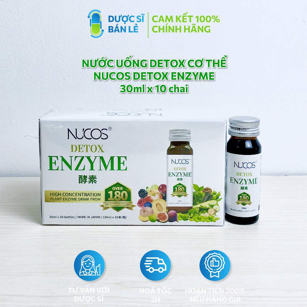 Nước uống detox cơ thể Nucos Detox Enzyme 30ml x 10 chai | Shopee Việt Nam