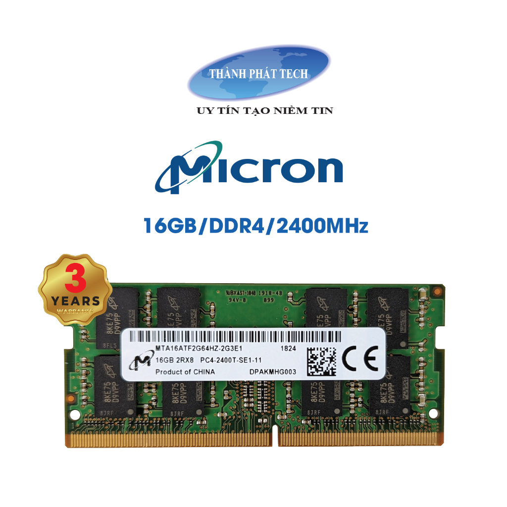 Ram Laptop DDR4 Micron 4GB / 8GB / 16GB Bus 2400Mhz.Chính hãng bảo hành ...