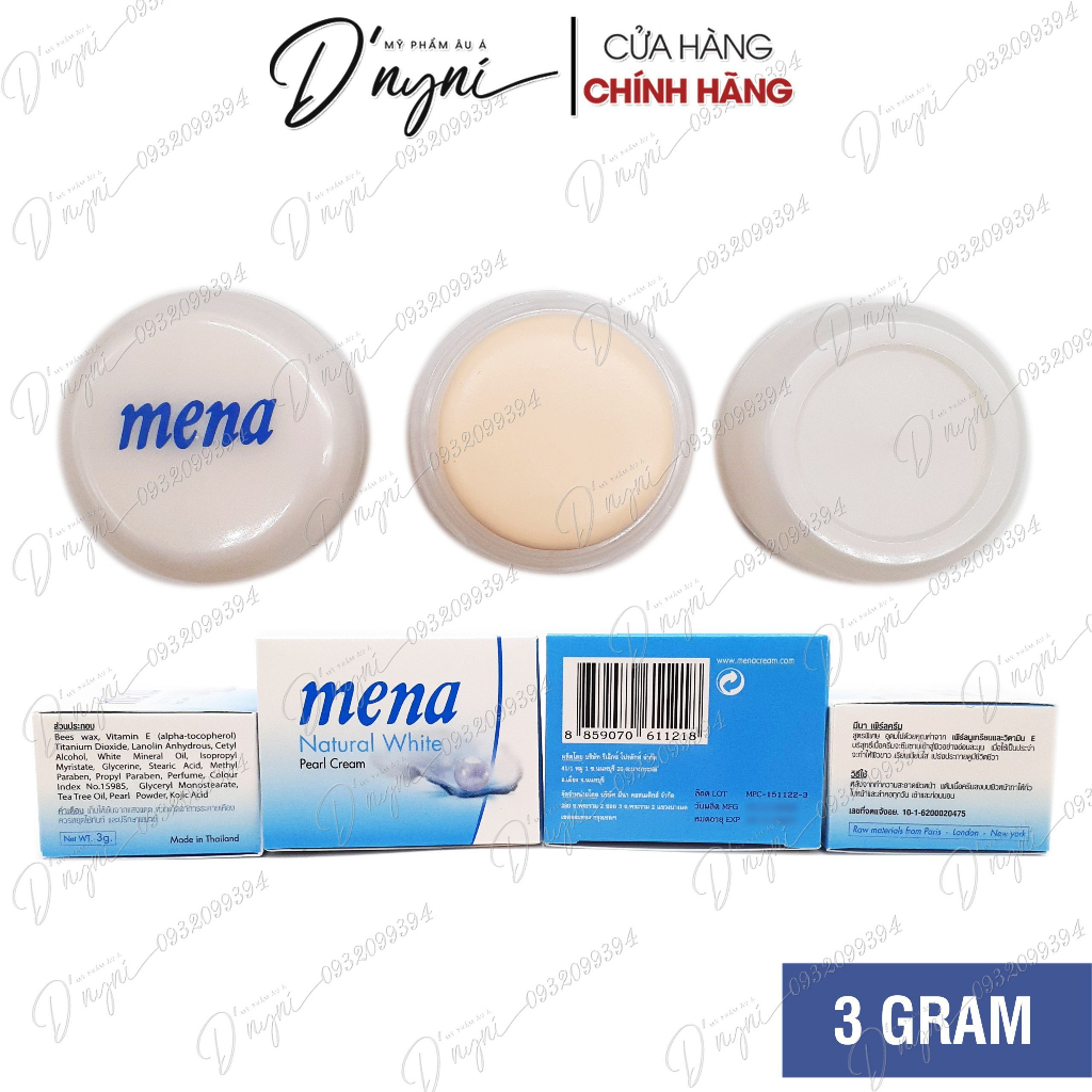 Kem Mena Xanh Pearl Cream Natural White Dưỡng Trắng Da Rạng Rỡ 3 Gram ...