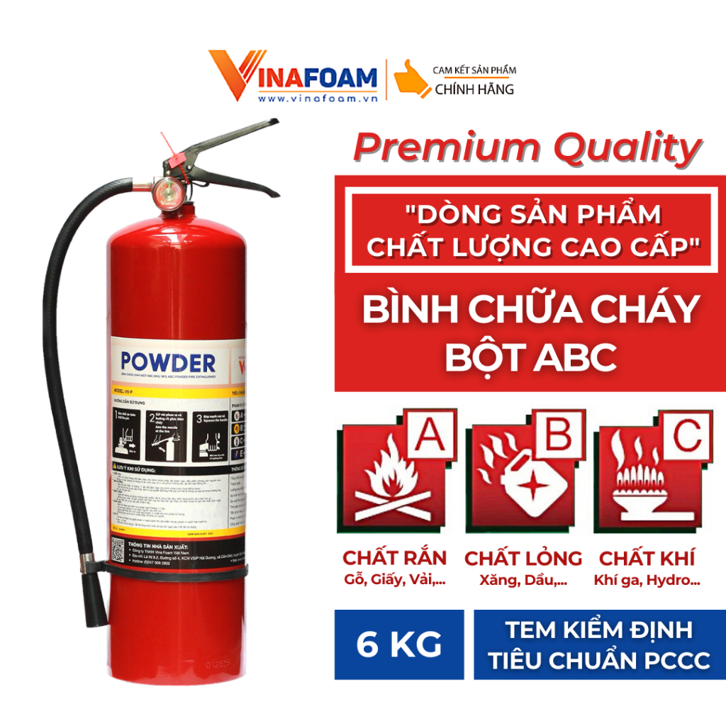 BÌNH CỨU HỎA VINAFOAM 6KG | BÌNH CHỮA CHÁY VINAFOAM CHÍNH HÃNG | BỘT ...