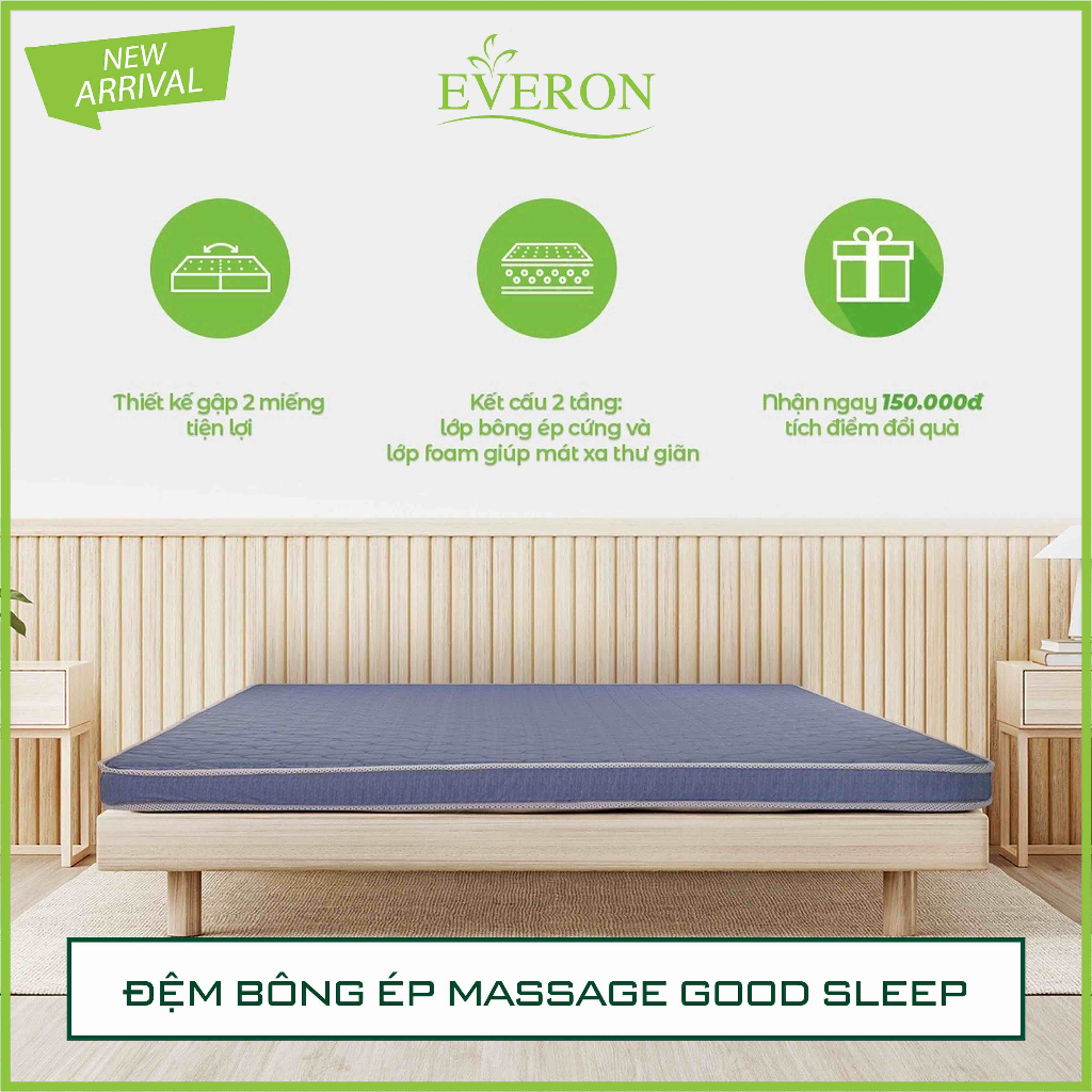 [FREE SHIP] ĐỆM MASSAGE BÔNG ÉP + FOAM - EVERON GOOD SLEEP - HÀNG CHÍNH ...