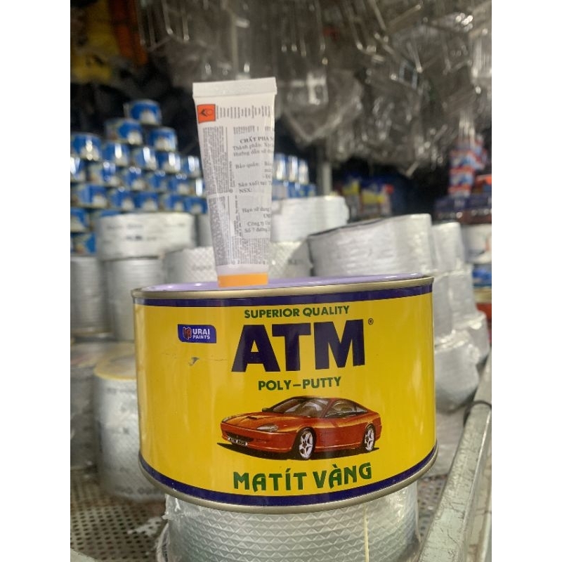 Bột trét bả MATIT vàng ATM [1KG] bột bả sơn Ô TÔ, XE MÁY (kèm tuýp trộn ...