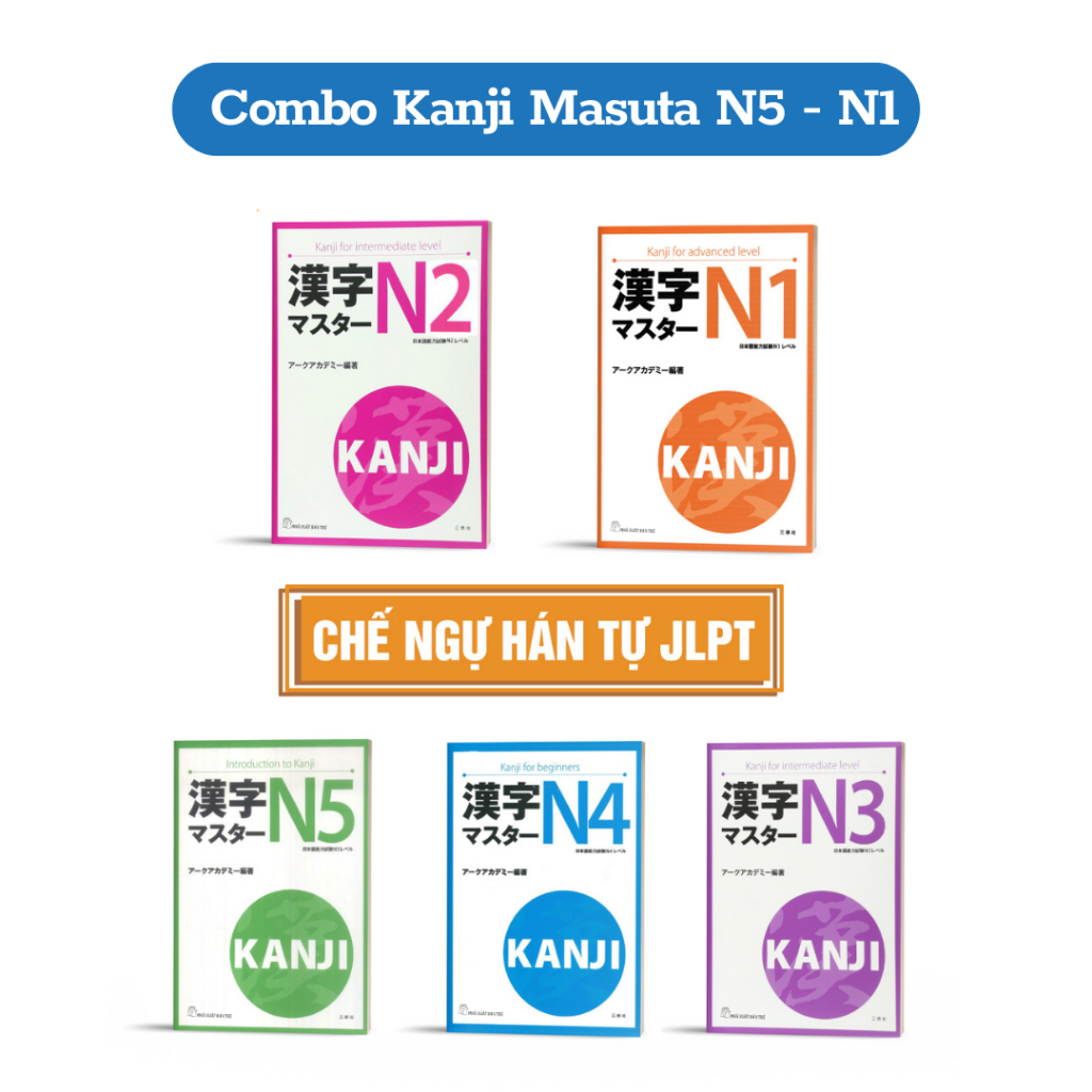 Sách - Combo Kanji Masuta N5, N4, N3, N2, N1 Bản Dịch Tiếng Việt (Lẻ Tuỳ Chọn) | Shopee Việt Nam