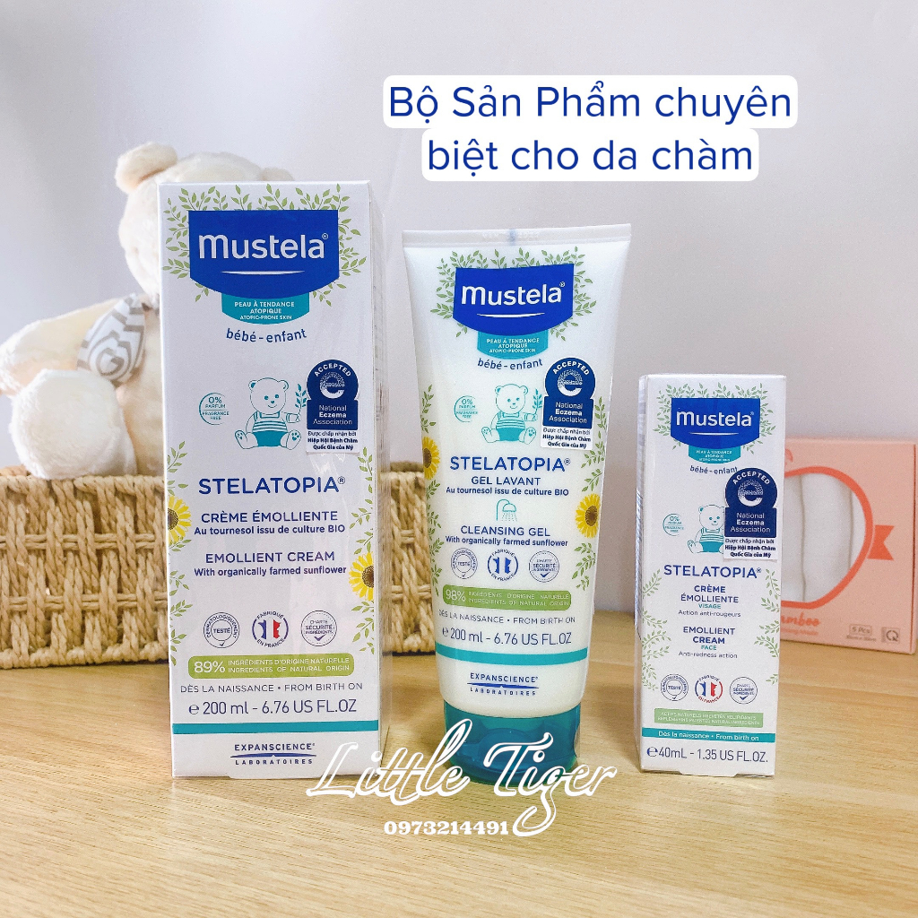 Sữa tắm gội cho bé sơ sinh DA CHÀM THỂ TẠNG - Gel tắm gội Mustela, kem ...