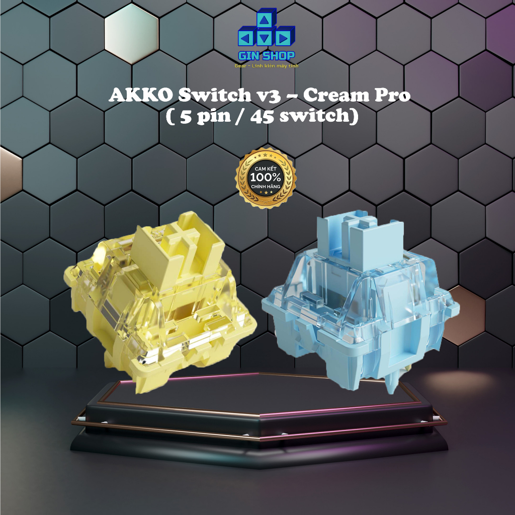 [CHÍNH HÃNG] AKKO CS Switch v3 – Cream Yellow Pro, Cream Blue Pro (Lẻ 1 ...
