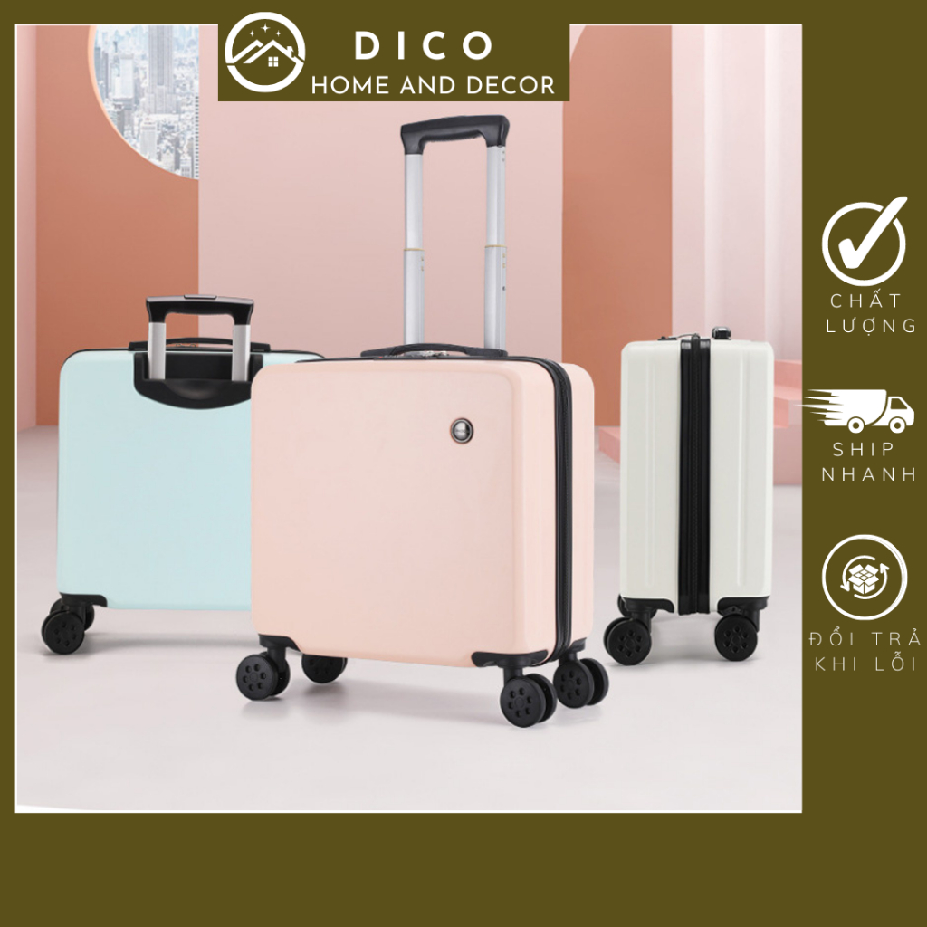 Vali du lịch dáng vuông, chất liệu nhựa ABS cao cấp có thể kéo và xách ...