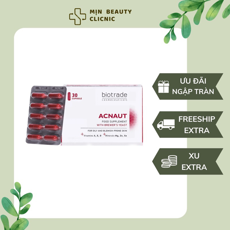 [CHÍNH HÃNG] Viên uống giảm mụn Biotrade Acnaut Food Supplement - Hộp ...