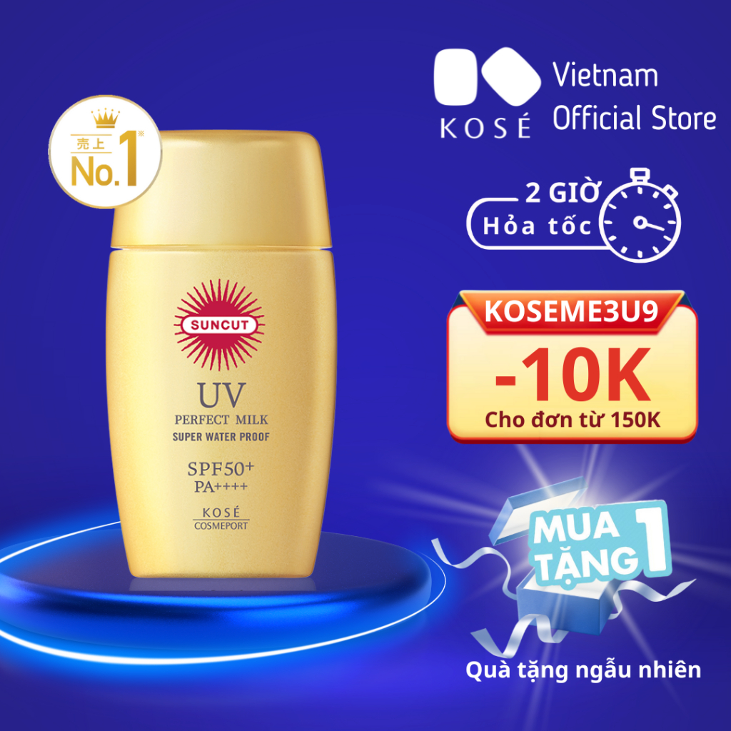 Sữa chống nắng Kose Suncut Milk Super Water Proof SPF50+/PA++++ Nhật ...