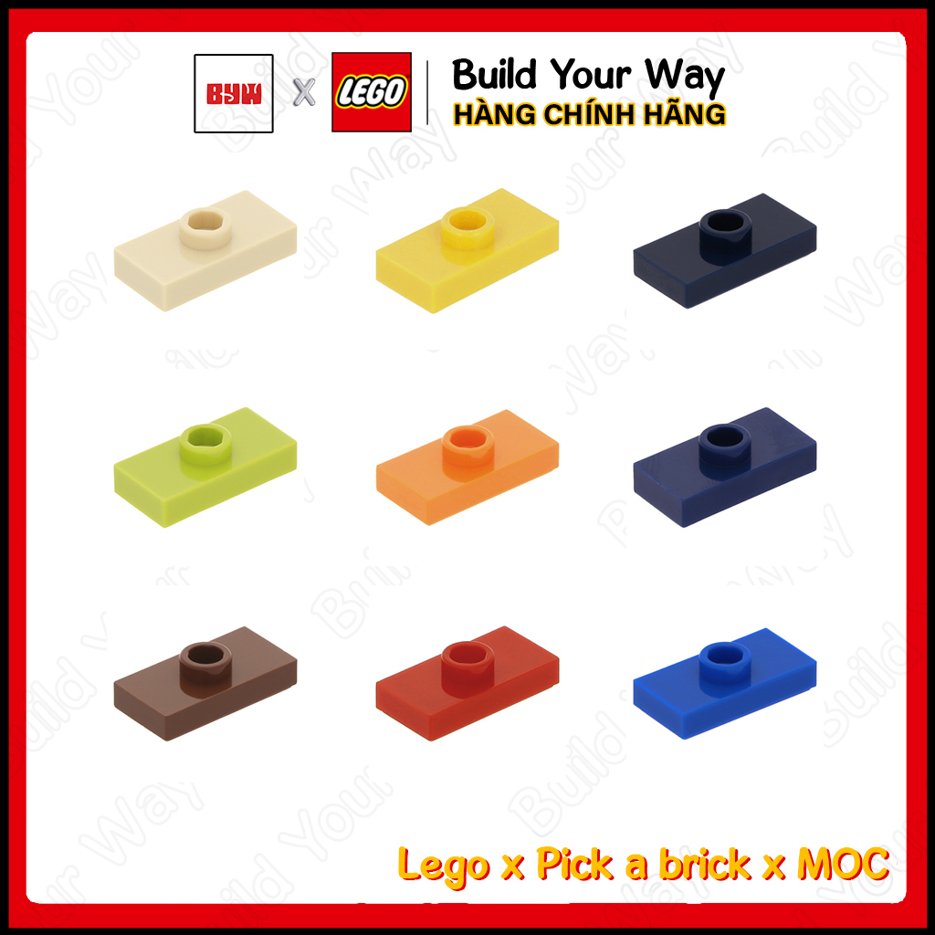 Gạch Lego tấm 1x2 có nút ở giữa/ 15573: Plate, Modified 1 x 2 with 1 ...