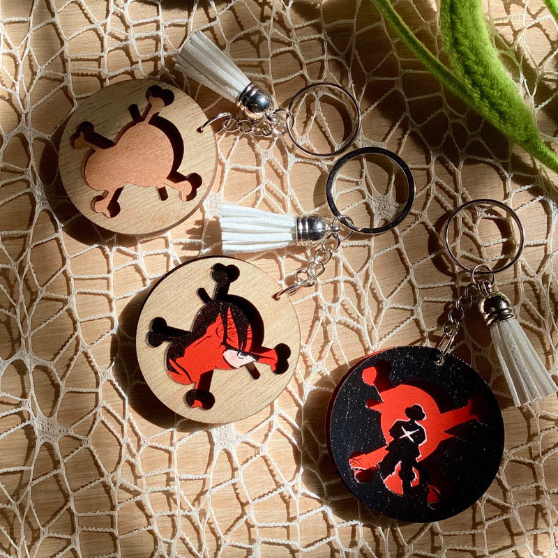 Móc Khoá Gỗ 2 Lớp Vẽ Tay HandMade Onepiece Nhân Vật Luffy - K Resin ...