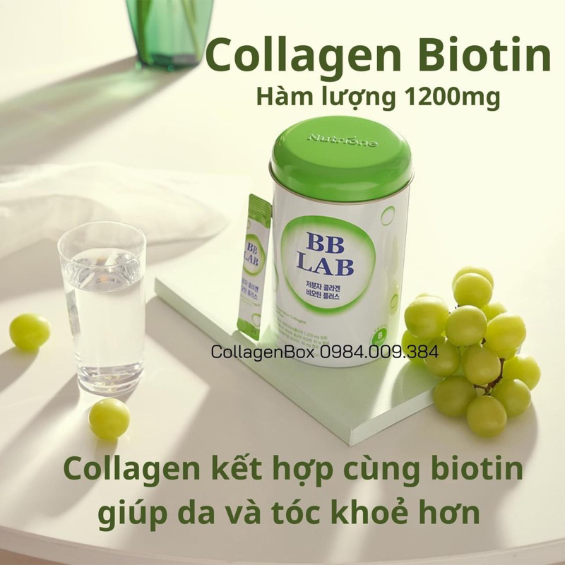 Bột uống Collagen BB Lab Biotin Hàn Quốc giúp da căng bóng và tóc chắc ...