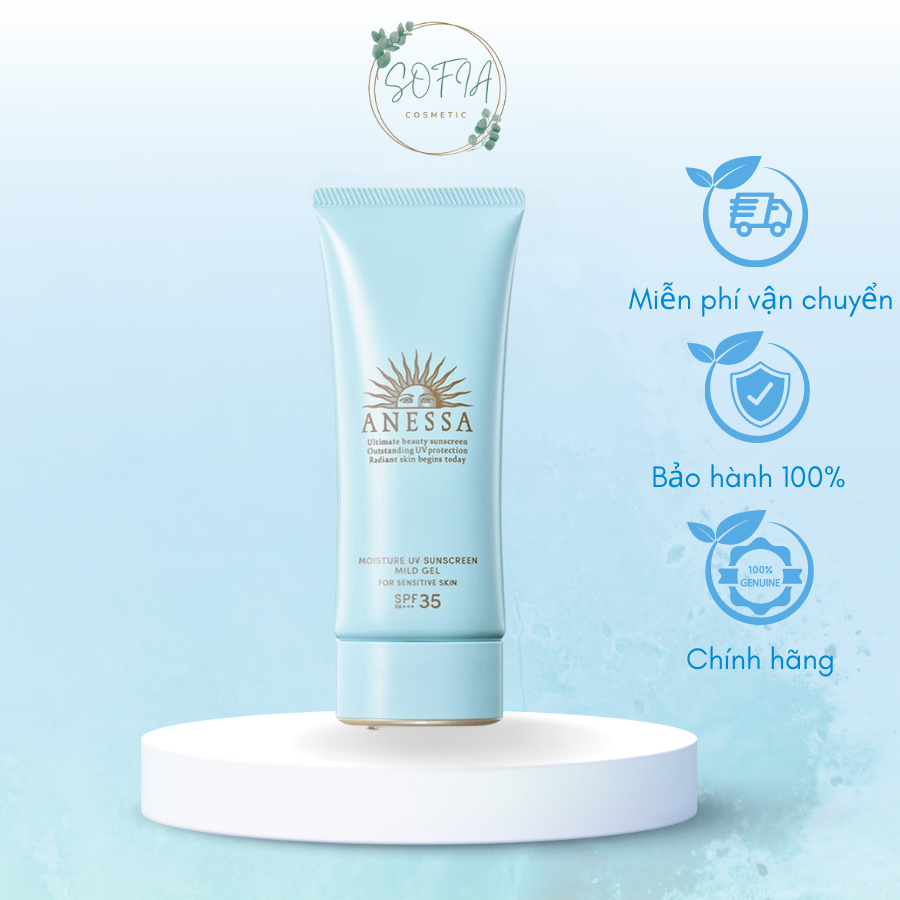 Gel Chống Nắng Anessa Moisture UV Sunscreen Mild Dịu Nhẹ Cho Da Nhạy Cảm & Trẻ Em SPF35 PA ...