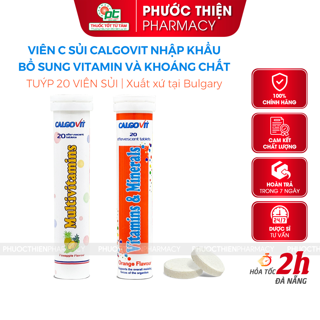 Viên c sủi vitamin và khoáng chất CALGOVIT Multivitamin tuýp 20 Viên ...