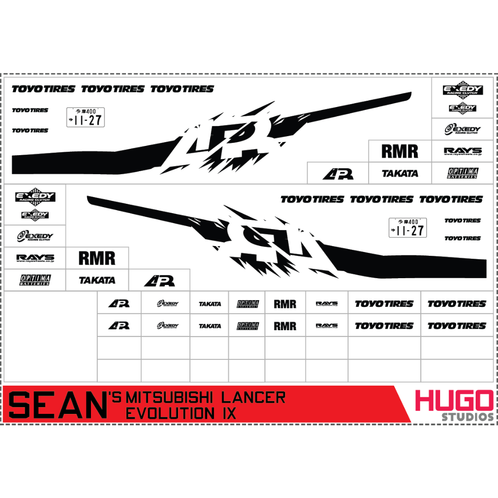 Hugo Studios Decal trượt nước Fast And Furious Mitsubishi Lancer ...