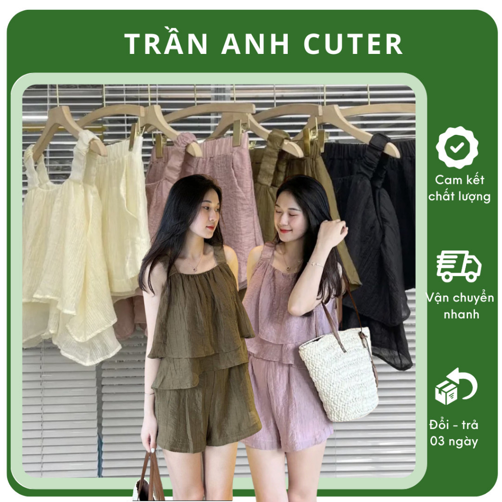Set hai dây 2 tầng tiểu thư bản dây áo to bo chun siêu xinh set 2 dây ...