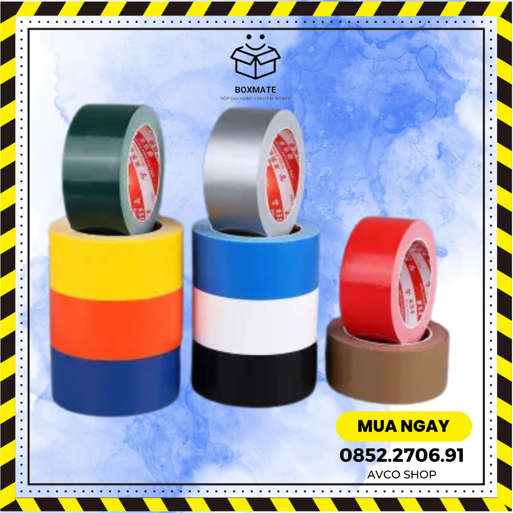 Băng keo vải nhiều màu 2 khổ 2,5cm và 5cm dài 10m bám dính tốt | Shopee ...
