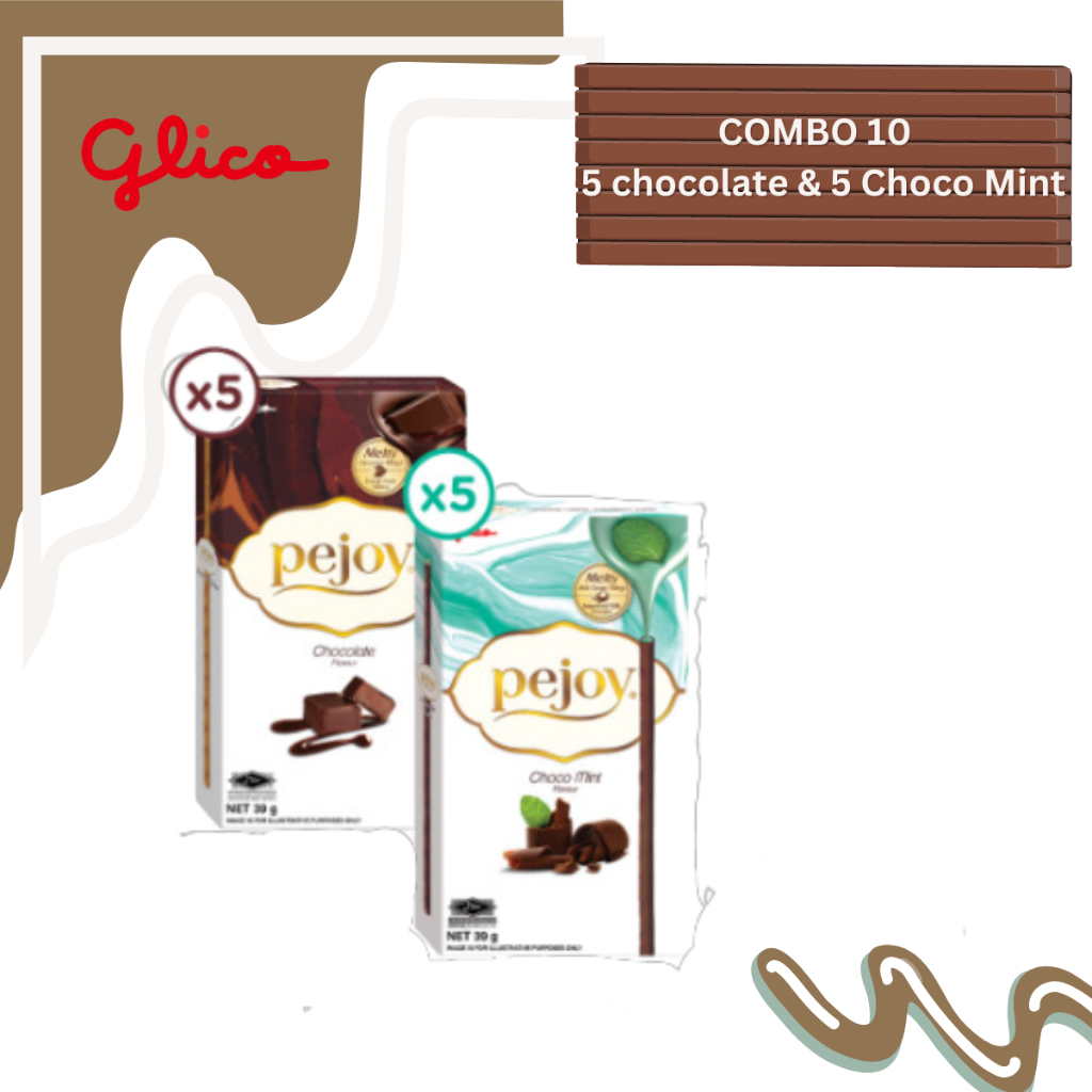 Bánh que nhân kem mix 2 vị socola & socola bạc hà GLICO Pejoy (Happy ...