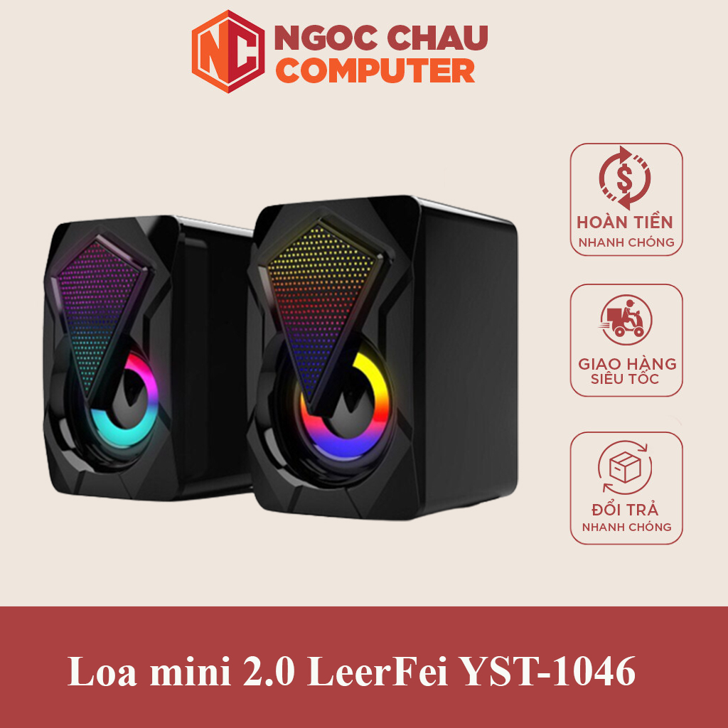 Loa mini 2.0 LeerFei YST-1046 - Loa vi tính mini LED RGB bảo hành 6 ...