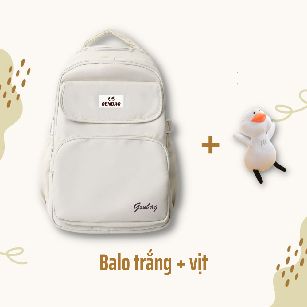 Balo nữ đi học GENBAG balo ulzzang basic đựng laptop 15.6 inch nhiều ...