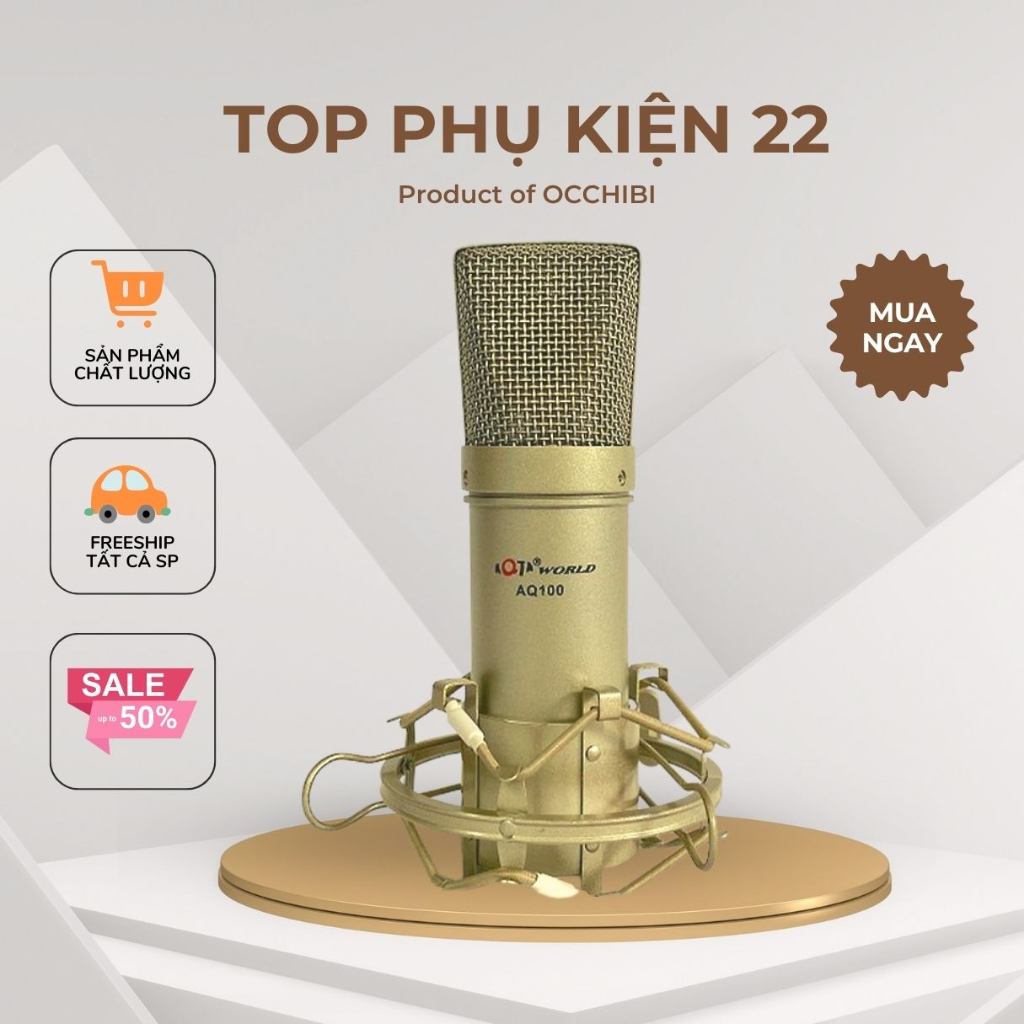 Mic thu âm, livestream, karaoke Aqta AQ-100 + 12 Tháng BH topphukien22 ...
