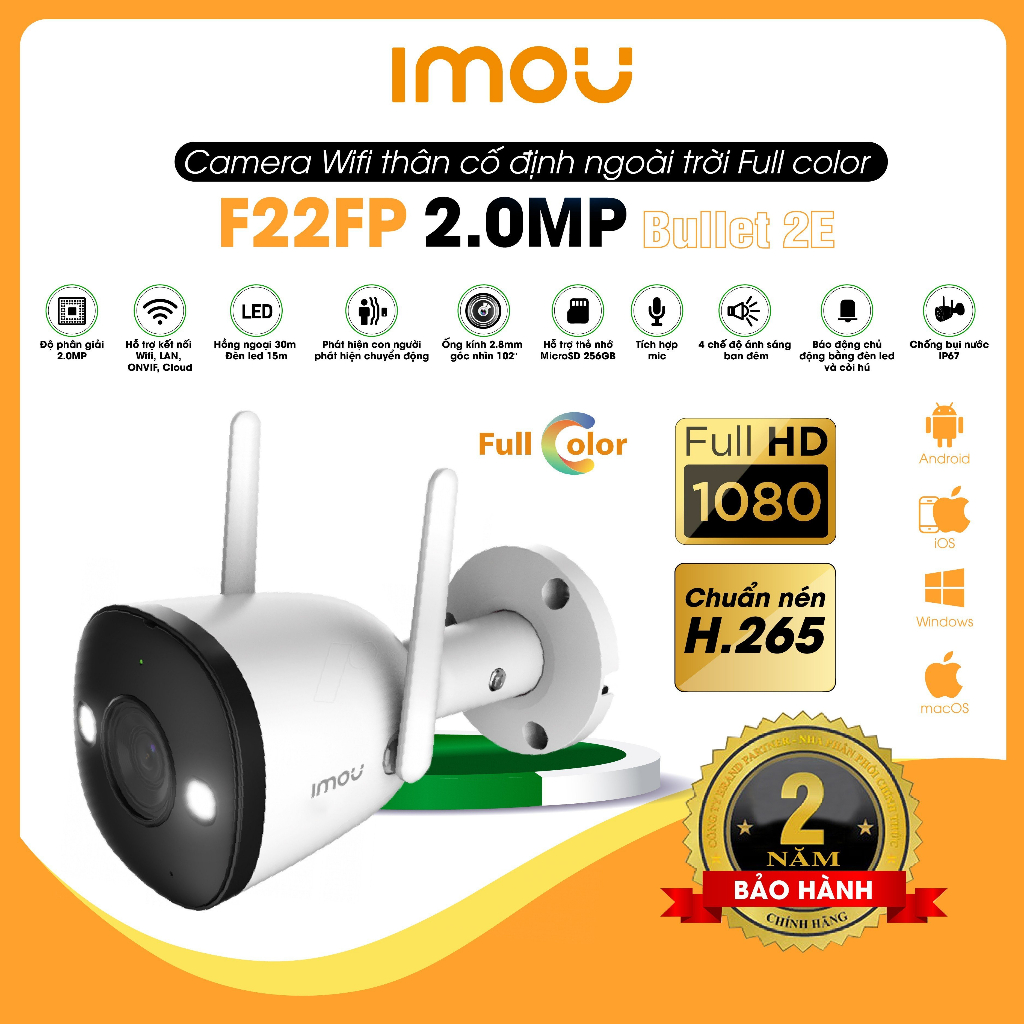 Camera IMOU Wifi Ngoài Trời F22FP//F42FP/F32FP/F52FP - 2MP/3MP/5MP, Có ...
