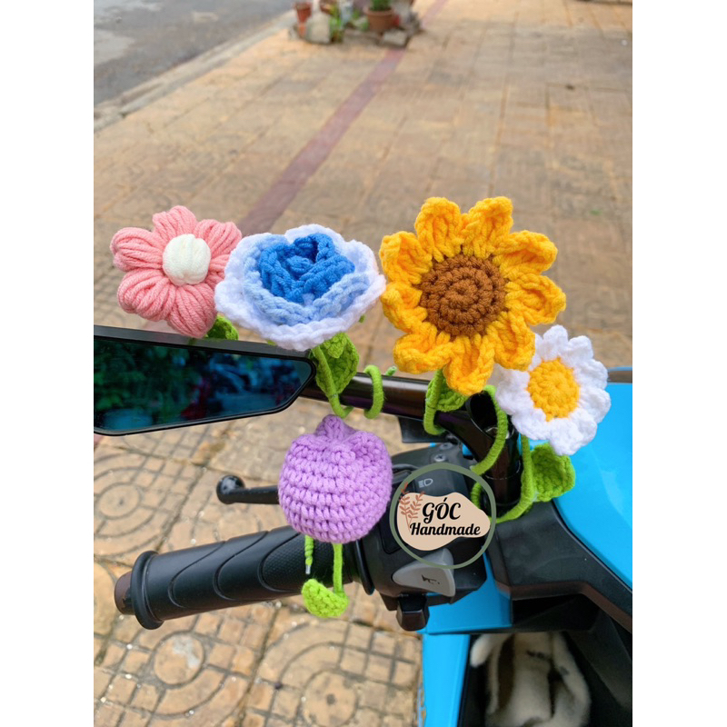 hoa len cài xe, gắn xe handmade | Shopee Việt Nam