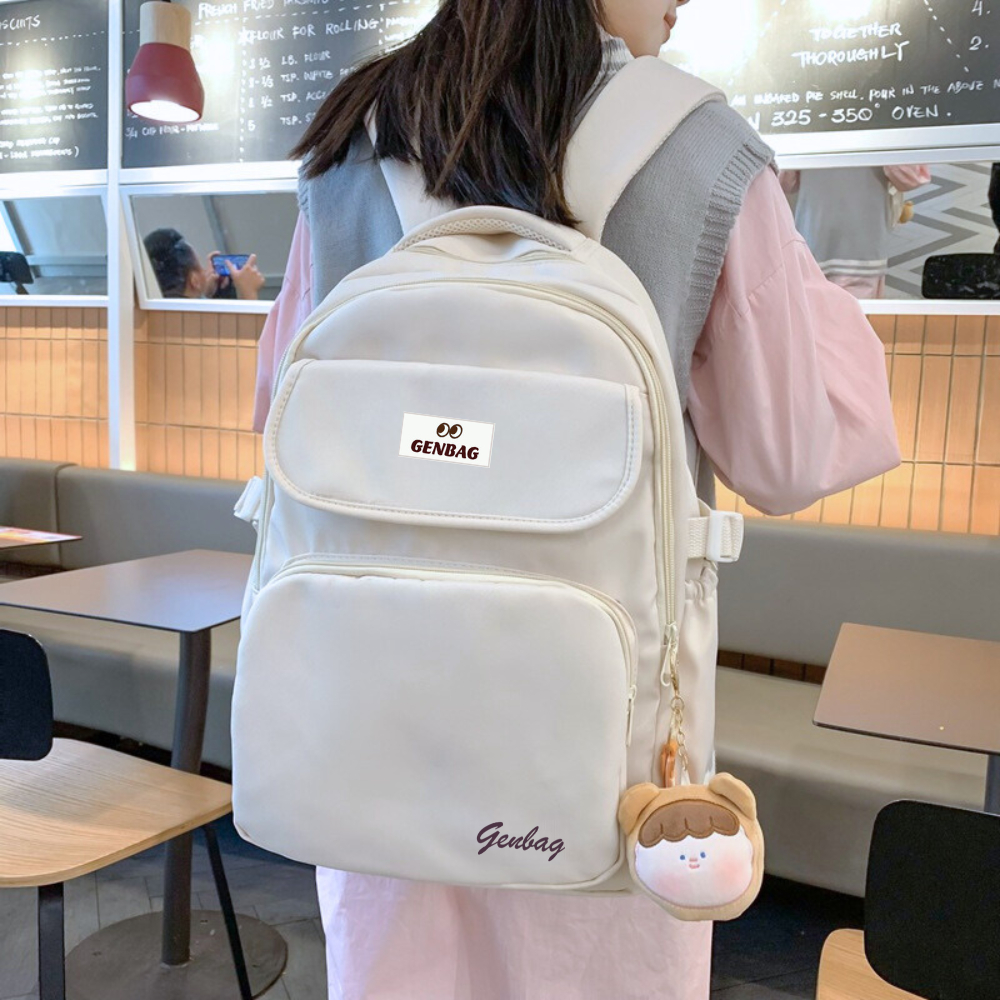 Balo đựng laptop 15.6 inch GENBAG balo nữ đi học quai đeo có lót đệm ...