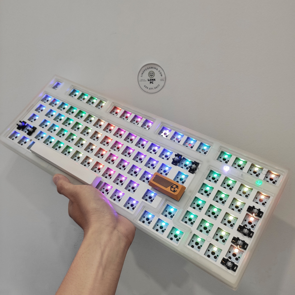 Kit bàn phím cơ sk98 3 mode(wireless| bluetooth| dây) - pin 6000mah - plate nhôm led RGB ...