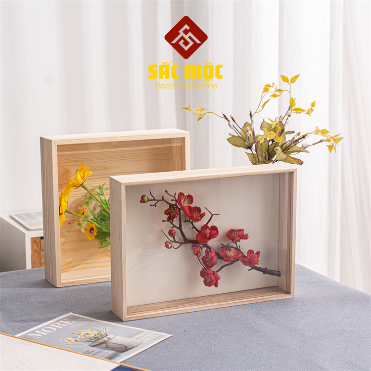 Khung ảnh gỗ decor trang trí hoa khô, Làm tranh handmade độc đáo ...