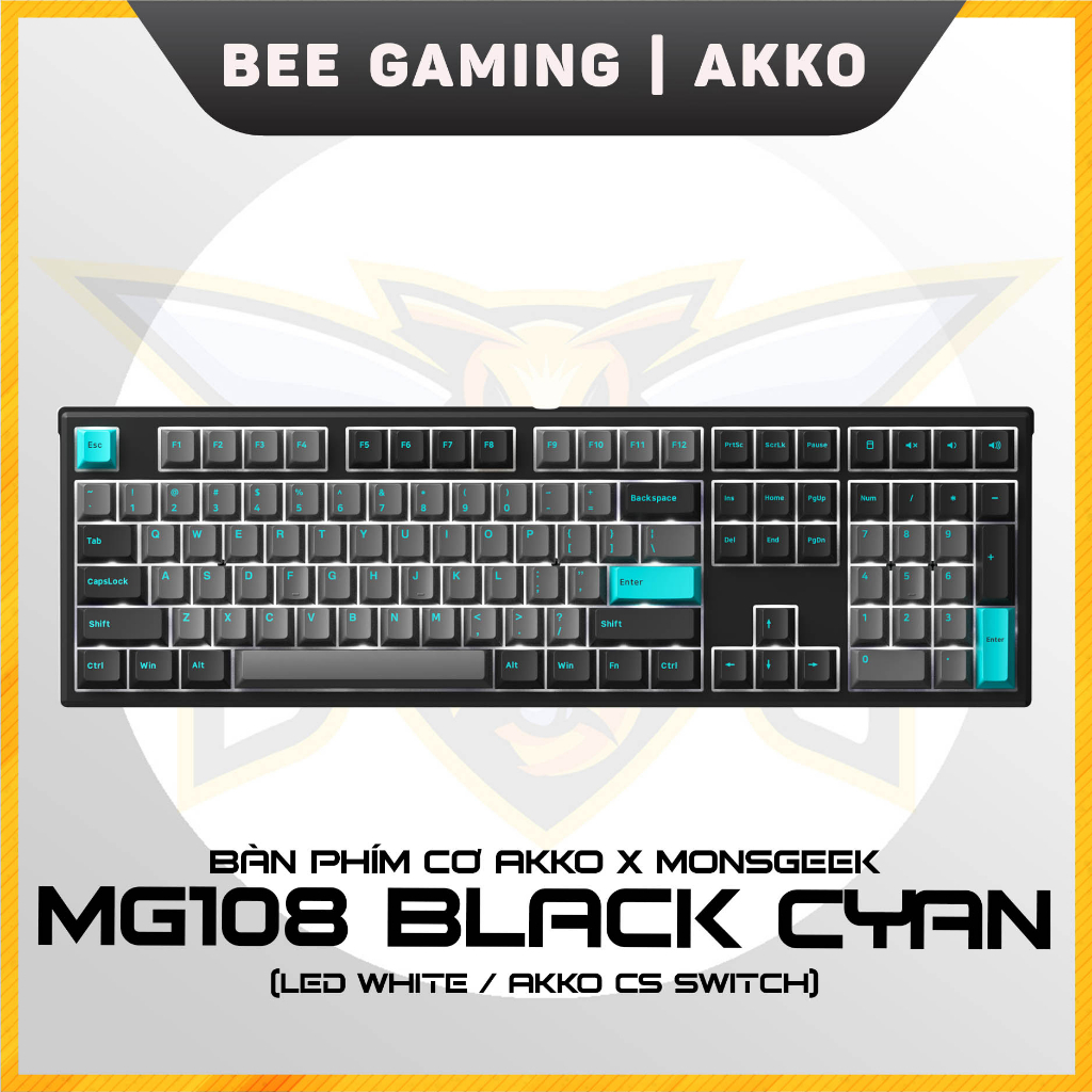 Bàn phím cơ AKKO MonsGeek MG108 / MG75 Black Cyan / Prunus Lannesiana (White LED / Cherry ...