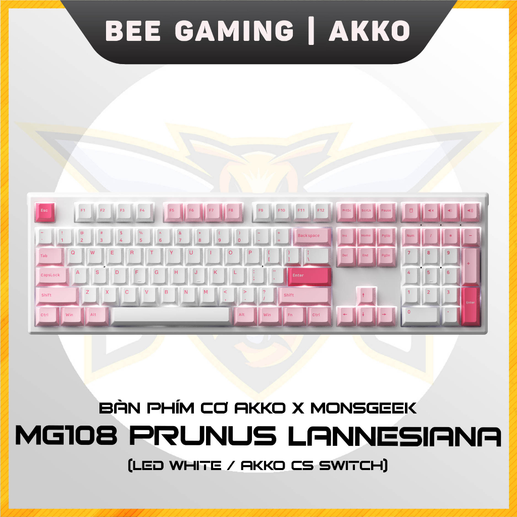 Bàn phím cơ AKKO MonsGeek MG108 / MG75 Black Cyan / Prunus Lannesiana ...
