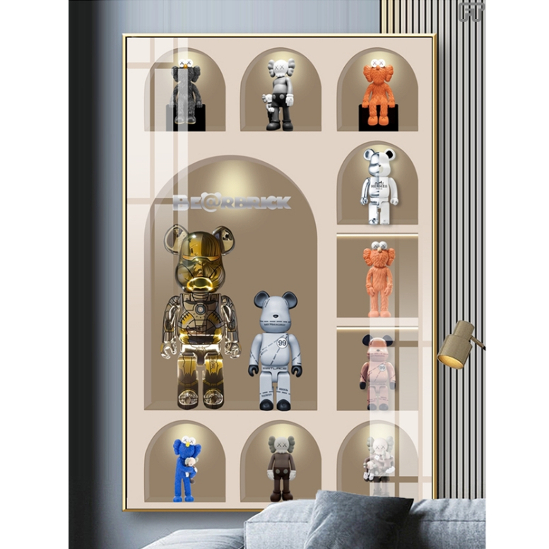 Tranh Treo Tường Gấu Kaws Bearbrick Toy Tráng Gương Hot Trend Độc Lạ ...