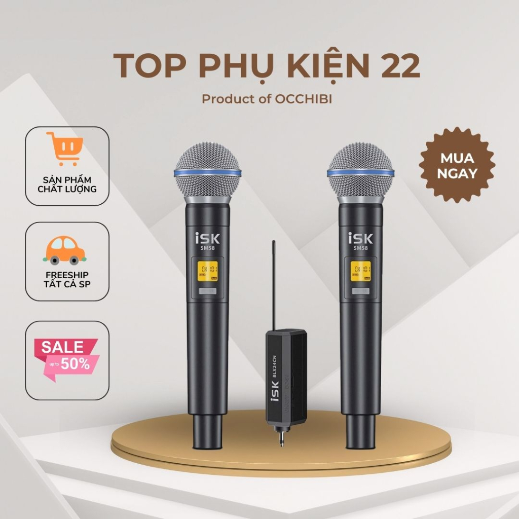 Micro Không dây ISK SM58 Cao Cấp 2 mic giá thi đấu topphukien22 | Shopee Việt Nam