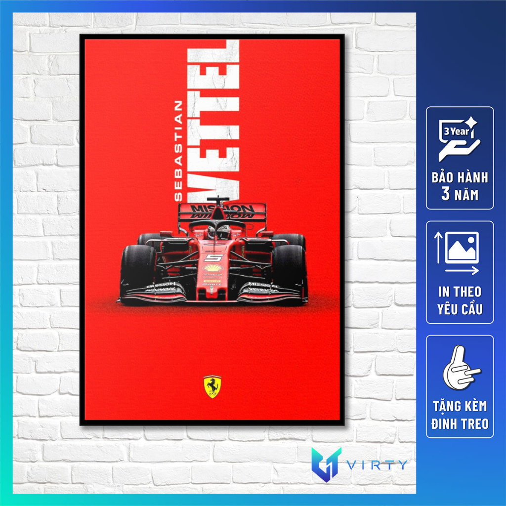 Tranh treo tường oto SUPER CAR XE ĐUA F1 kèm khung composite VIRTY ...