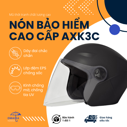 Nón Bảo Hiểm 3/4 Dodungtot Cho Nam Nữ Gương Kép Cao Cấp AXK3C Mũ Bảo Hiểm Nửa Đầu Thoáng Khí ...