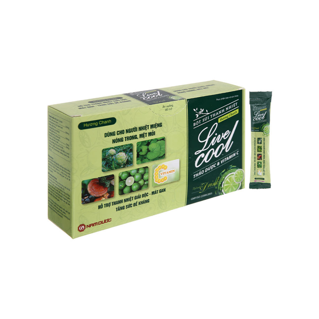 Bột sủi Live Cool hương Chanh hỗ trợ thanh nhiệt, mát gan hộp 10 gói x ...