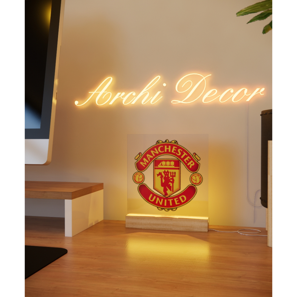 Đèn Ngủ Decor In Logo Manchester United. Kích Thước 20*20 8 Màu, 6 Chế ...