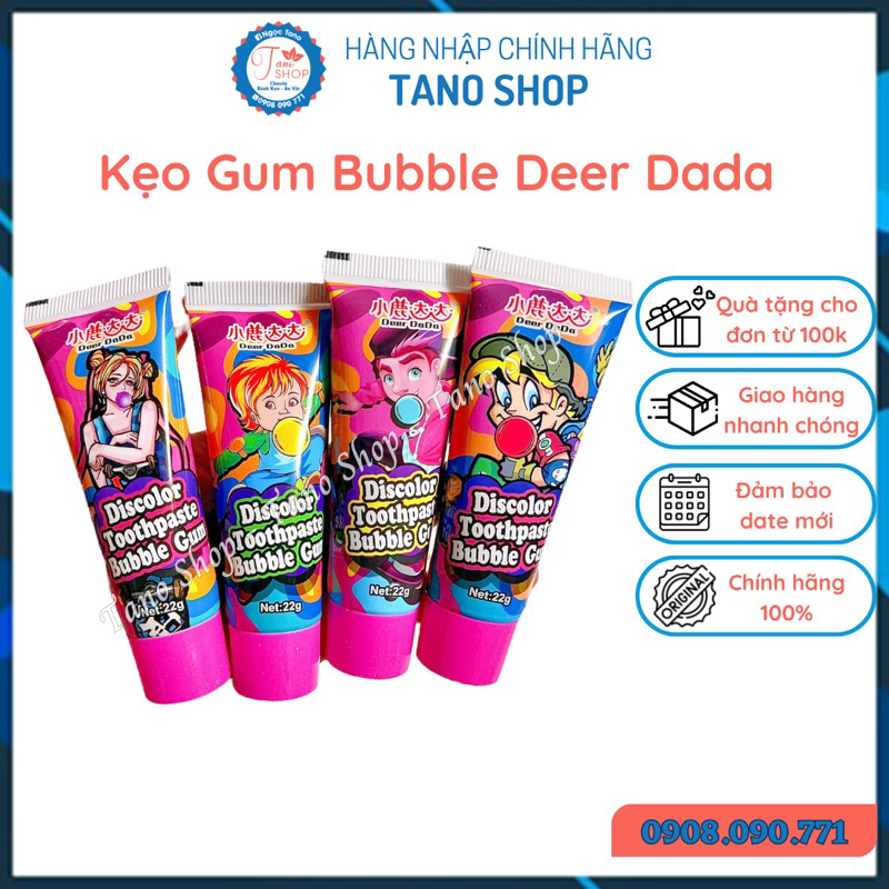 [Lẻ] Một tuýp kẹo Gum Bubble Deer DaDa cho bé - HongKong, ăn vặt ngon ...