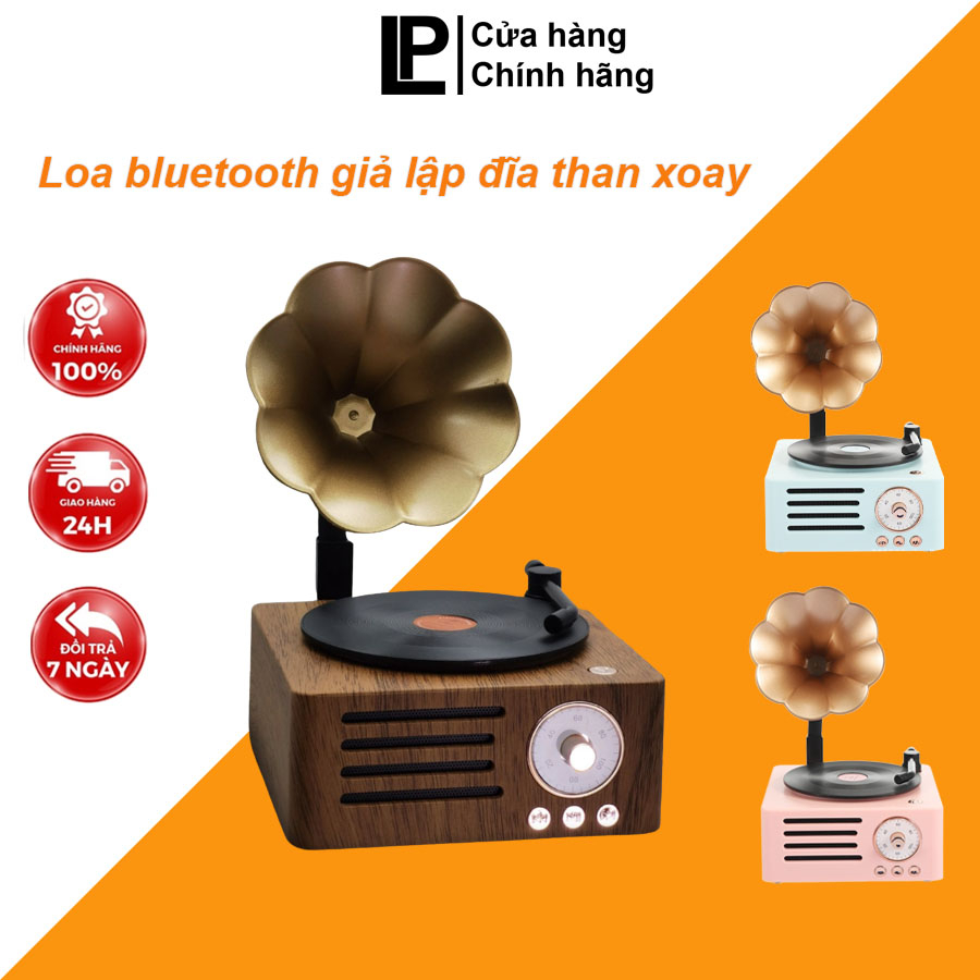 Loa Bluetooth Retro Giả Lập Đĩa Than có Loa kèn | Shopee Việt Nam