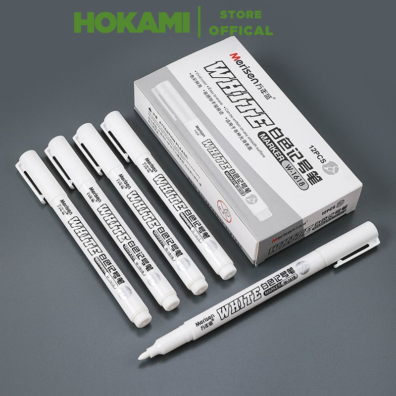 Bút đánh dấu màu trắng không xóa được bút lông dầu mực trắng bút đánh ...