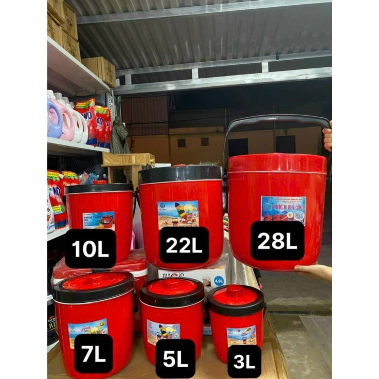 Thùng đá tròn giữ nhiệt, phích giữ nhiệt 3L/5L/7L/10L/15L Việt Nhật | Shopee Việt Nam