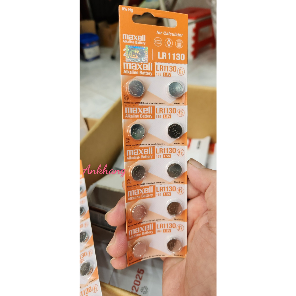 Vỉ 10 Viên Pin nút áo LR1130 / AG10 /189 Maxell Alkaline 1.5V - CHÍNH HÃNG | Shopee Việt Nam