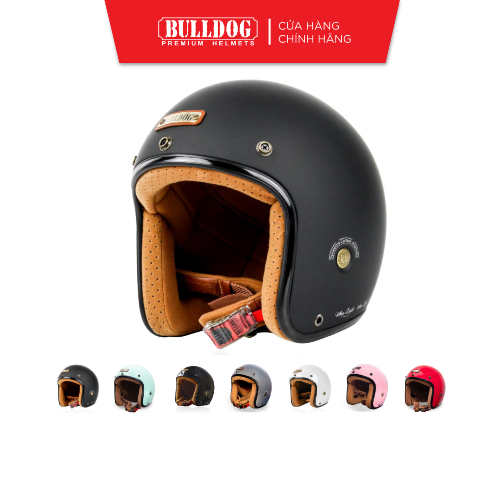 Mũ Bảo Hiểm 3/4 Cổ Điển BULLDOG Heli Sợi Thuỷ Tinh | Shopee Việt Nam