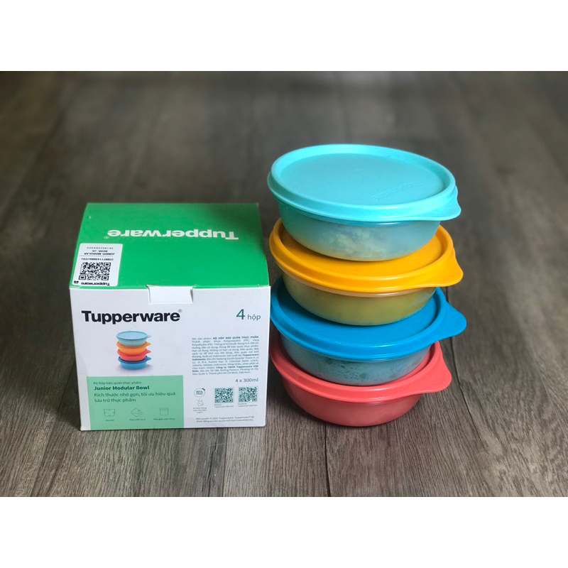 Bộ hộp bảo quản thực phẩm Tupperware Junior Modular Bowl 300ml | Shopee ...