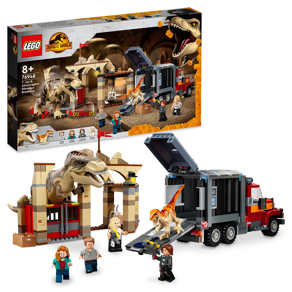 Lego UNIK BRICK Jurassic World 76948 T. rex Atrociraptor Dinosaur ...