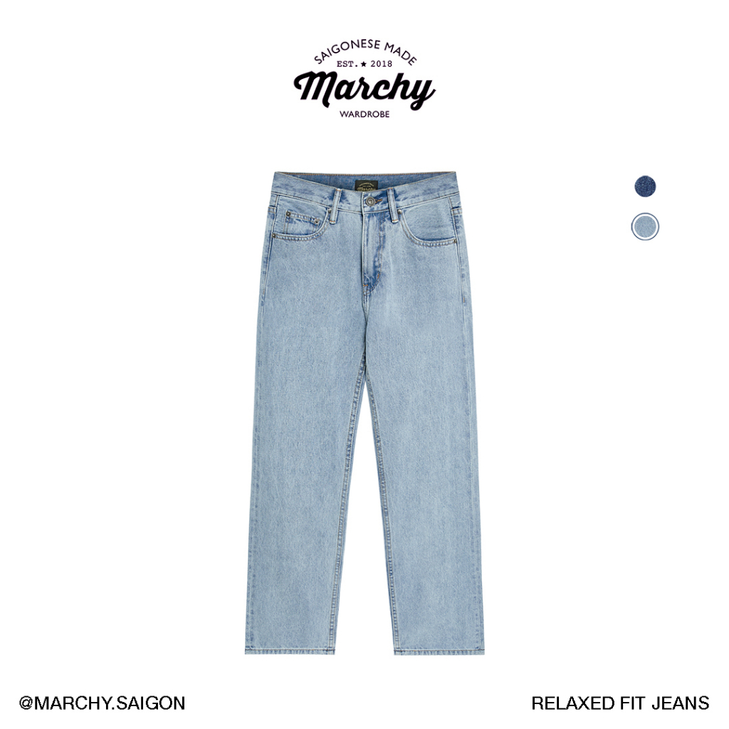MARCHY - RELAXED FIT JEANS - Quần jeans ống suông thoải mái | Shopee ...