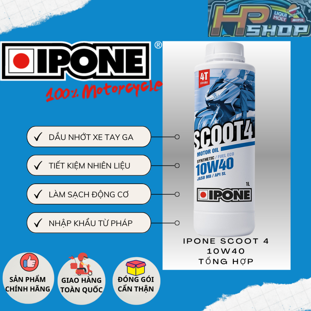 Dầu nhớt Ipone Scoot 4 10W40 dành cho xe ga | Shopee Việt Nam