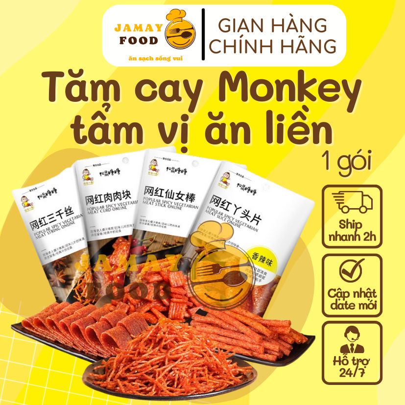 Que tăm cay tẩm vị ăn liền Monkey gói 70g siêu cay ăn là ghiền | Ăn vặt Jamay Food | Shopee Việt Nam