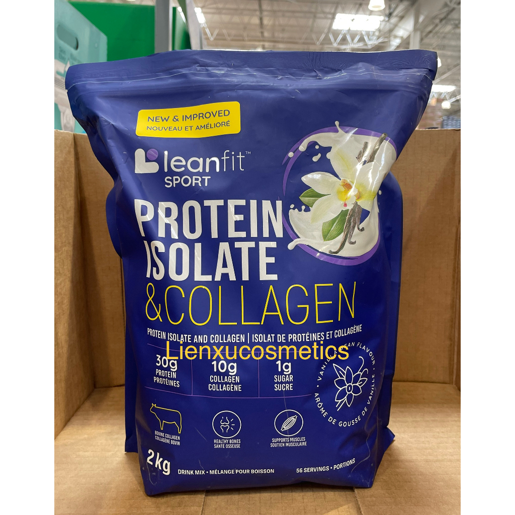 [Mẫu mới]Bột whey protein isolate & collagen Leanfit Sport 2kg, vị ...